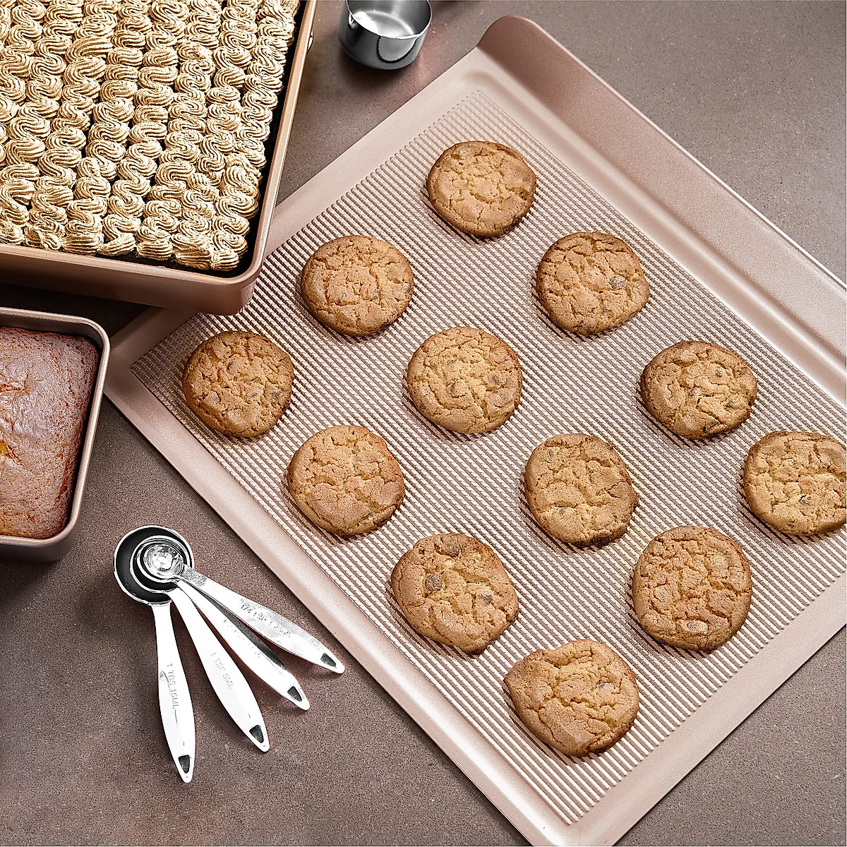 Ultra Cuisine Cookie Slider Sheet Pan - Nonstick for Even Baking - Textured Baking Pan - Warp and Scratch Resistant - Easy Food Release - Simple Cleaning - Nonstick Sheet Pan - food sheet - 15x13