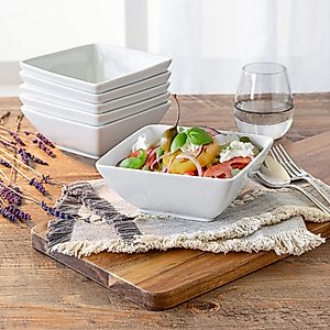 Better Homes & Gardens Porcelain Square Bowls - White - Set of 6