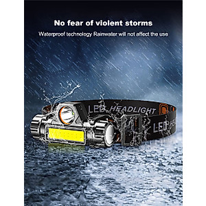 MyToolGift 2 Packs LED Headlamps, Portable, Long Range, Rechargeable, High Lumen, Battery Powered