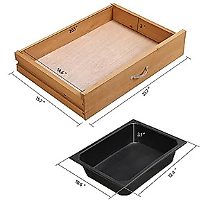 Topeakmart 45.2x17.7x47.6'' (LxWxH) Potting Benches Outdoor Garden Potting Table Work Bench with Removable Sink Drawer Rack Shelves Work Station, Wood