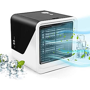 Portable Air Conditioner, FlyBanboo Mini Fan Air Cooler, Personal Use Evaporative Air Humidifier for Home Kitchen Office Nightstand, USB Cable, Quiet&Strong Wind
