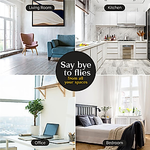 Fly Trap Indoor or Outdoor Usage | Window Fly Traps are Clear & Transparent | Also for Moths, Gnats, Fruit Flies, Spiders and Ants | Easy to Use - Easy to Dispose | Pack of 15