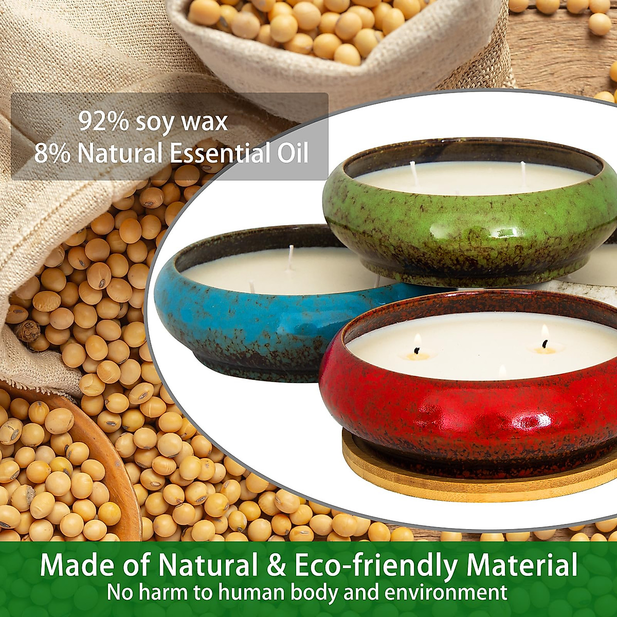 Scented Candles, 3 Wicks Large Lavender Candles for Home Scented, 17 oz Aromatherapy Candle Gifts for Women, Decorative Natural Soy Candles with Long Lasting for Mother's Day Birthday Anniversary