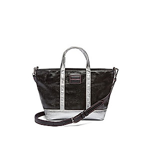 Victoria's Secret Crossbody Bag 2017 Tote Metallic Silver & Black