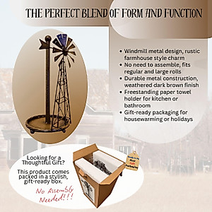 Windmill Metal Paper Towel Holder Rustic Country Farmhouse Style