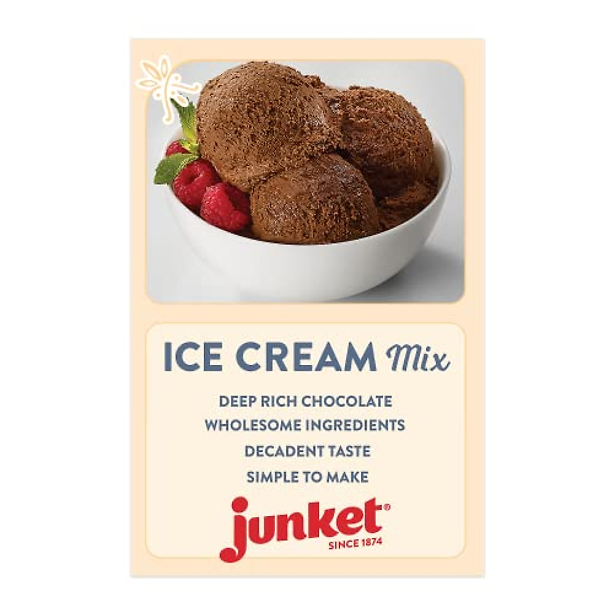 Junket Chocolate Ice Cream Mix: Makes 12 Quarts Old Fashioned Homemade Ice Cream for Ice Cream Maker or Hand Stir - Just Add Milk and Cream, Chill, and Enjoy. Quick and Easy! 4 oz Box of Powdered Ice Cream Starter Mix (Pack of 12)