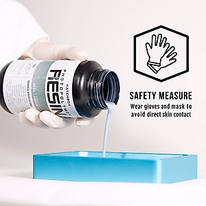 HATCHBOX 3D Printer Resin, High Precision Non-Brittle 405 nm UV Curing Photopolymer for LCD DLP Printing, 500ml Bottle – Transparent Blue