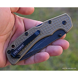 7.75 Inch Lockback Stainless Steel Open Folding Pocket Knife With Clip Outdoor Survival Hunting Knife for Camping by Survival Steel