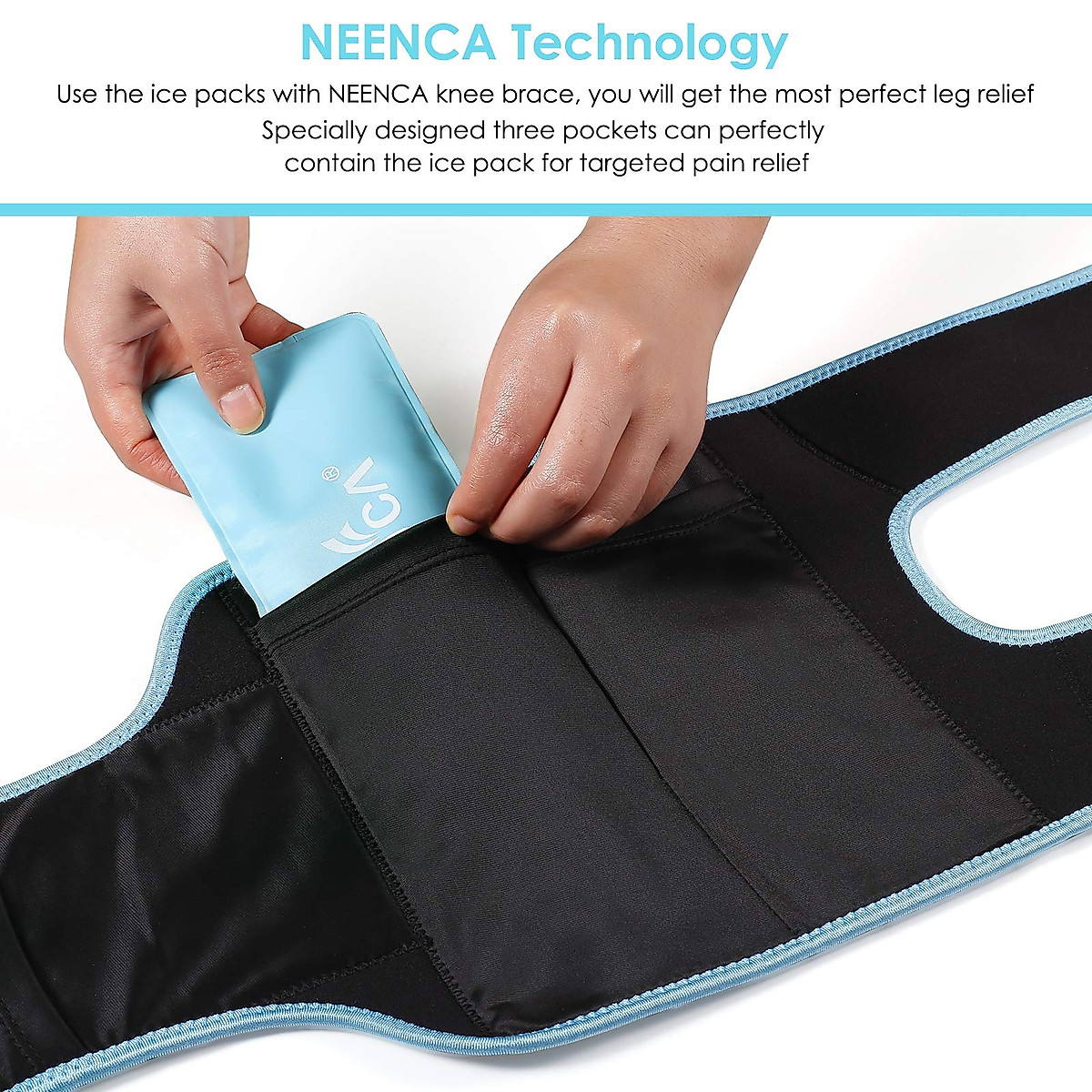 NEENCA Reusable Ice Pack(3 Packs of 4*9 Inches), Soft Touch Gel Packs for Hot & Cold Therapy. Flexible Gel Ice Packs for Swelling,Bruises,Surgery, Sprains,Muscle Pain,Injuries Recovery,Instant Relief