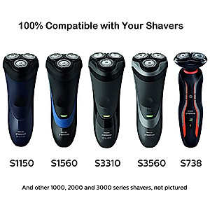 SH30 Replacement Heads for Philips Norelco Series 3000, 2000, 1000 Shavers and S738 Click and Style, ComfortCut Shaving Heads 6 Pack
