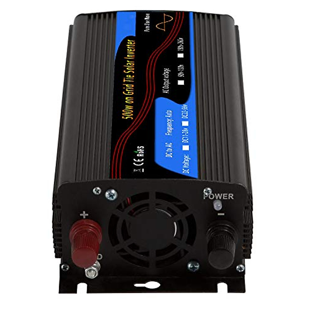 Y&J 500w On Grid Tie Solar Inverter Pure Sine Wave DC11-28v to AC90-130v for 12v Solar System USA Plug