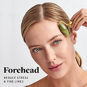 R.E.M Spring Jade Roller and Gua Sha - Spa Grade Face Roller Massager and Gua Sha Massage Tool Set. 100% Authentic Jade Stone. Reduces Puffiness, Wrinkles and Reveals Your Natural Glow