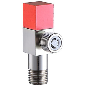 FOYTOKI Toilet Accessory Angle Valves Toilet Valve Angle Valve for Toilet Bathroom Accessory Bathroom Repair Part Angle Valve for Bidet Toilet Part Angle Stop Valve Toilet Supply Red Metal