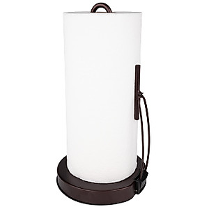 Spectrum Diversified Euro Tension Paper Towel Holder (Bronze) - Storage Organization for Kitchen Counter, Pantry, Laundry, Apartment, RV, and Bathroom