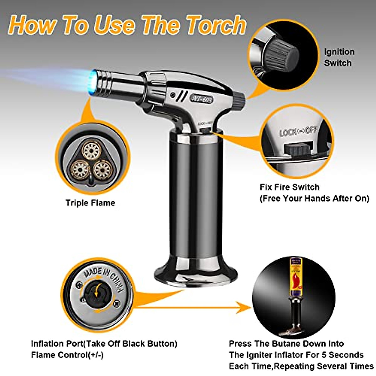 Bourbon Whiskey Cocktail Smoker Kit with Torch, OKYWILL Drink Smoker Infuser Kit with Four Flavors Wood Chips For Smoked Old Fashioned Cocktails, Whiskey Bourbon Gifts for Men, Fathers Day (No Butane)