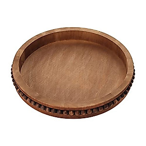 Creekview Home Emporium Rustic Wood Tray Centerpiece Tray - 16in Large Decorative Round Wooden Tray for Decor or Serving