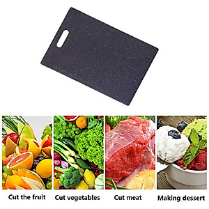 Plastic Chopping Board, Unique Marble Appearance Design TPR Material Dishwasher Safe For Cutting Meat Vegetables Fruits, 14 x 10.8 inch, Black
