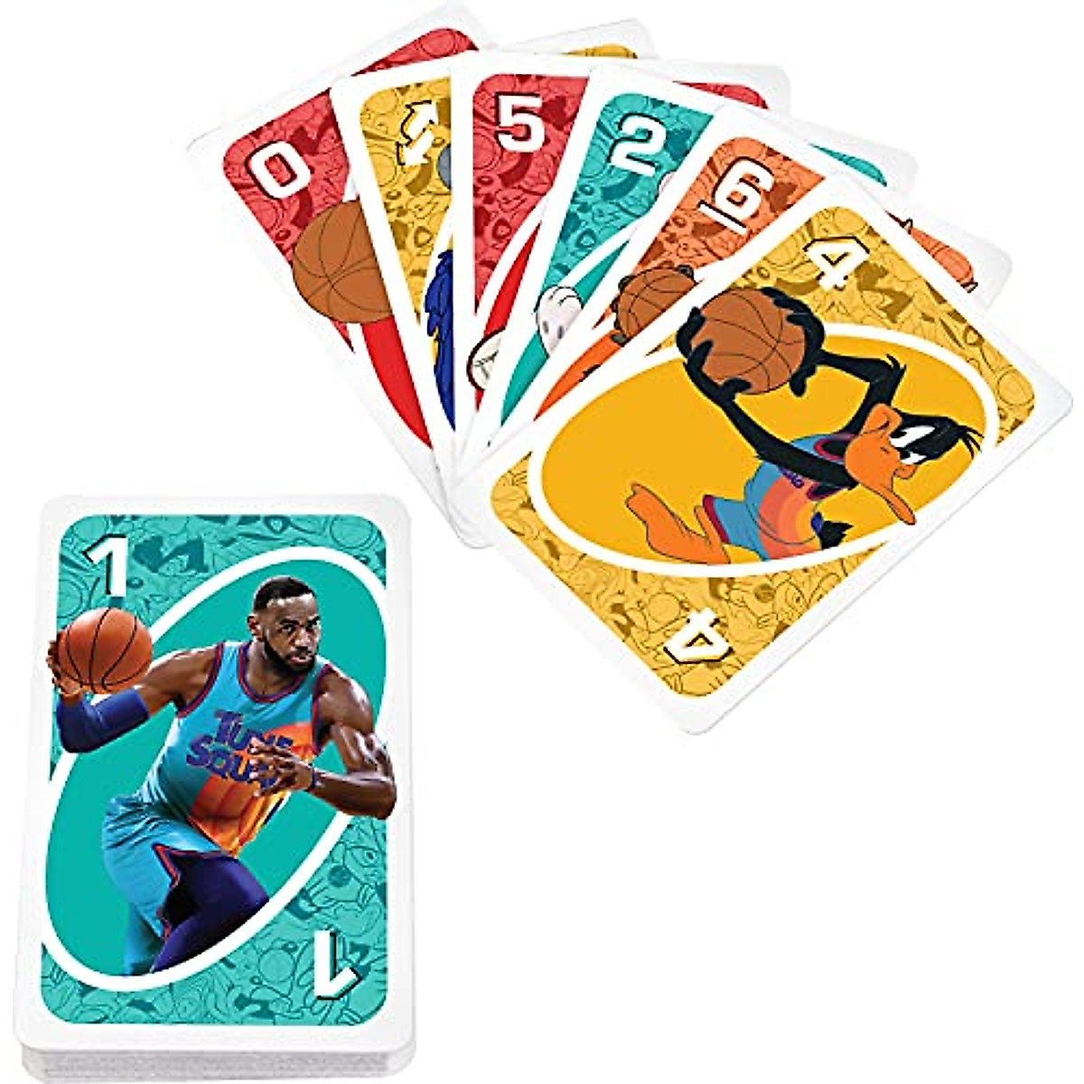 Mattel Games UNO Space Jam: A New Legacy Themed Card Game Featuring 112 Cards with Movie Graphics, Kid, Movie & Sports Fan Gift Ages 7 Years & Older.
