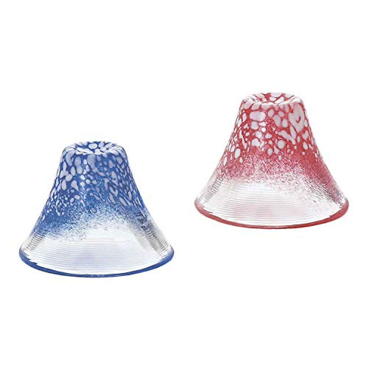 東洋佐々木ガラス Toyo Sasaki Glass G635-T72 Cold Sake Glass, Pair, Congratulations Cup, Mt. Fuji Cold Sake Cup, Made in Japan, Blue & Red, 1.2 fl oz (35 ml), Pack of 2