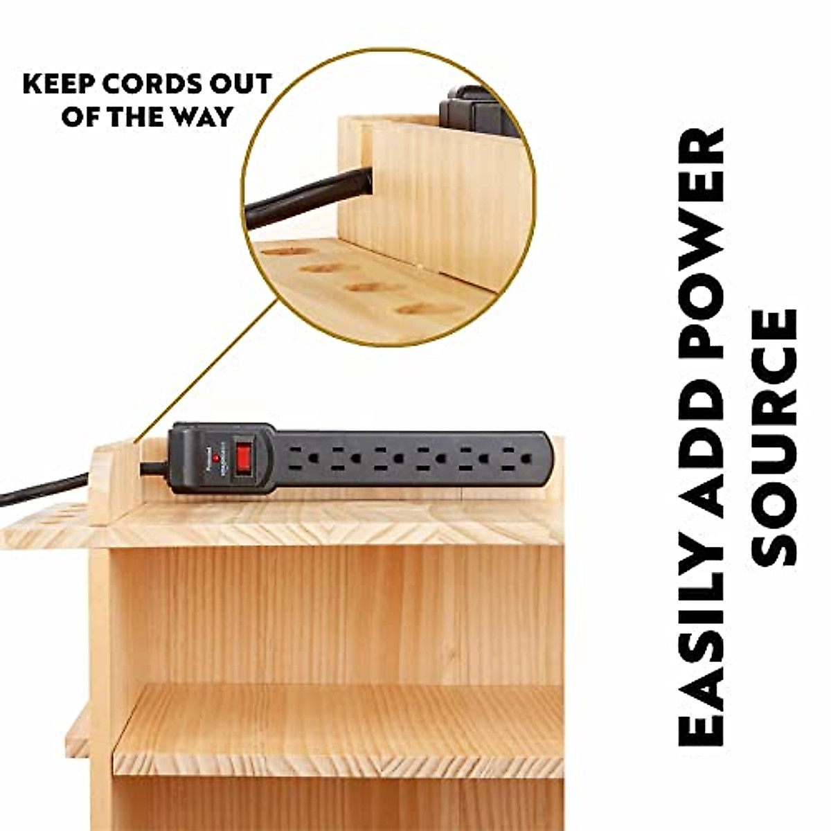 LampLighter Creations Power Tool Organizer & Drill Storage Rack - Cordless Charging Station Tool Organizer - Drill Holder Wall Mount - Easy Assembly 16.75x13x7” (Unfinished Pine)