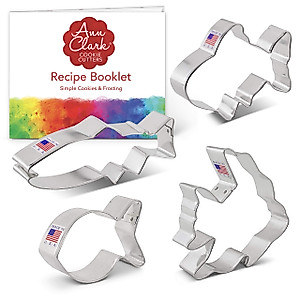 Fish Cookie Cutters 4-Pc. Set Made in the USA by Ann Clark, Cute Fish, Goldfish, Angel Fish, Trout
