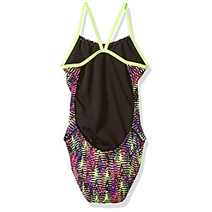 TYR Women's Waikiki Cutoutfit Swimming One Piece, Yellow/Purple, Size 30