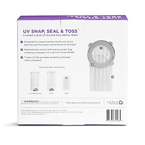 Munchkin UV Diaper Pail Refill Bags, 20 Count, Holds 600 Diapers, 272 Count Each
