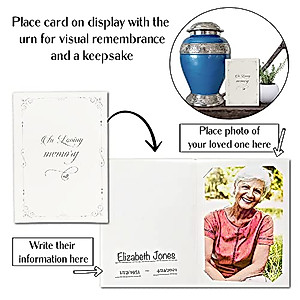 Ayerloom Urn for Human Ashes, Peaceful Blue Adult Memorial Urn for Mom, Dad, Husband or Wife, Funeral Cremation Urn