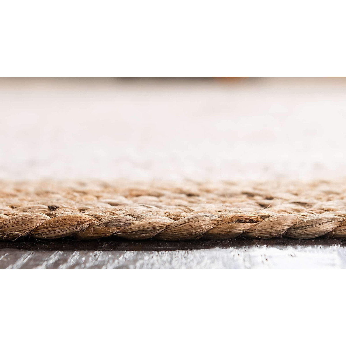 Unique Loom Braided Jute Collection Hand Woven Natural Fibers Ivory Round Rug (3' 3 x 3' 3)