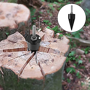 JEUIHAU 2 Pack 42 mm Firewood Log Splitter Drill Bit, Hex Shank Wood Splitter Drill bit, Portable Heavy Duty Drill Screw Cone Driver for Cutting Hickory, Oak, Sycamore, Walnut