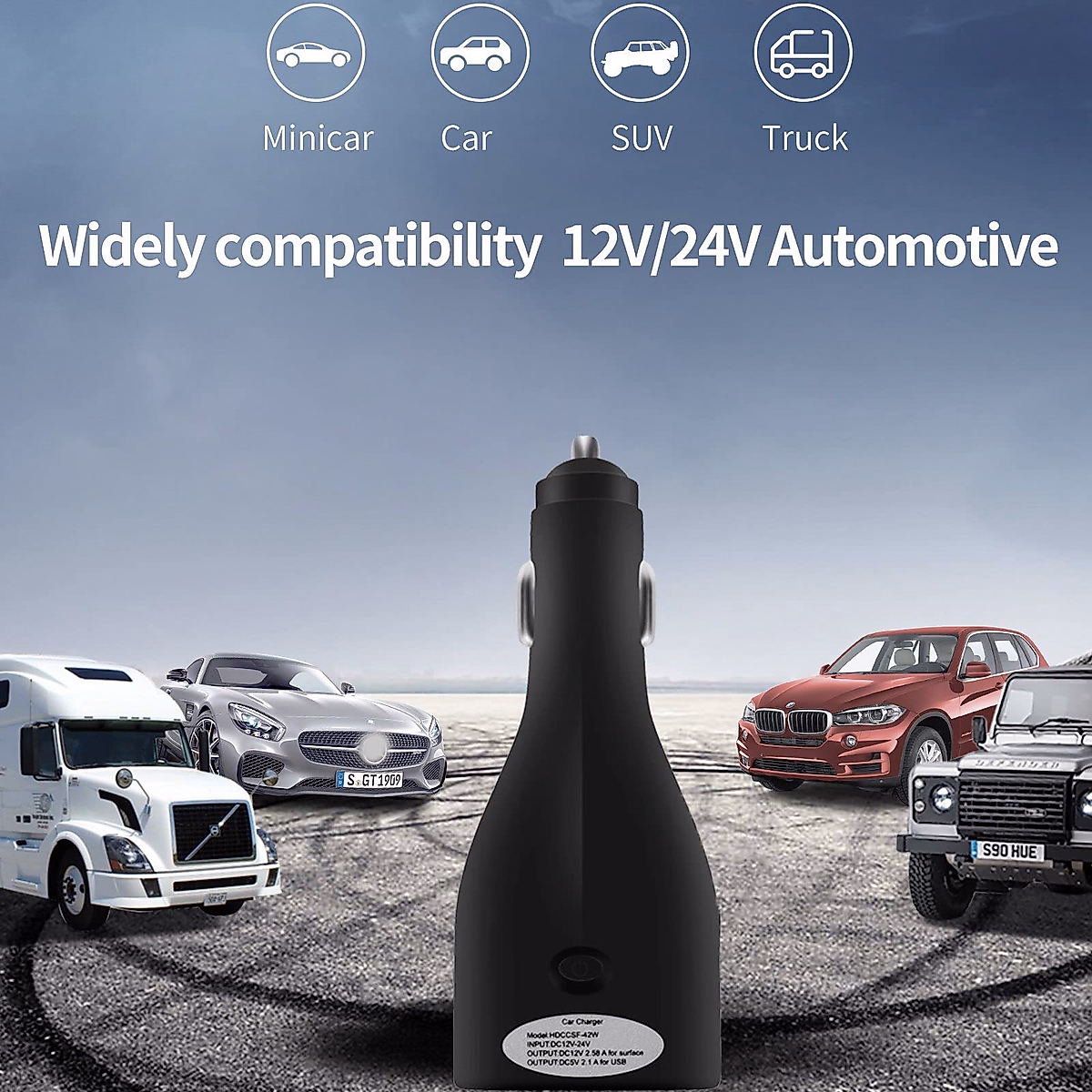 Sisyphy Surface Car Charger with USB Charging Port, Total 42W 12V 2.58A Power Supply, Compatible for Microsoft Surface Pro7 + Plus Pro6 Pro5~3 Surface Go 1/2 Laptop 1/2/3 Surface Book