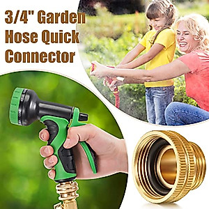 Solid Brass Garden Hose Adapter, 3/4'' GHT Garden Hose Male x 1'' NPT Female Connector, 1 Inch Male Garden Hose Thread to 1.3 Inch Pipe Fittings Thread, with Rubber Gasket and Sealant Tape