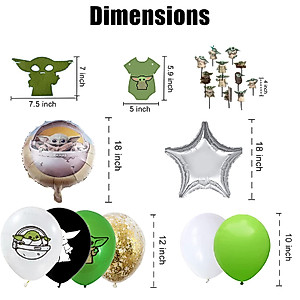 17 Pcs Yoda Baby Shower Decorations Set