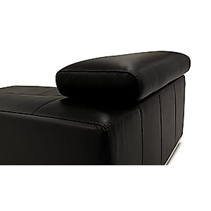 Zuri Furniture Encore 122" Right-ChaiseModern Sectional - Full Grain Leather in Black