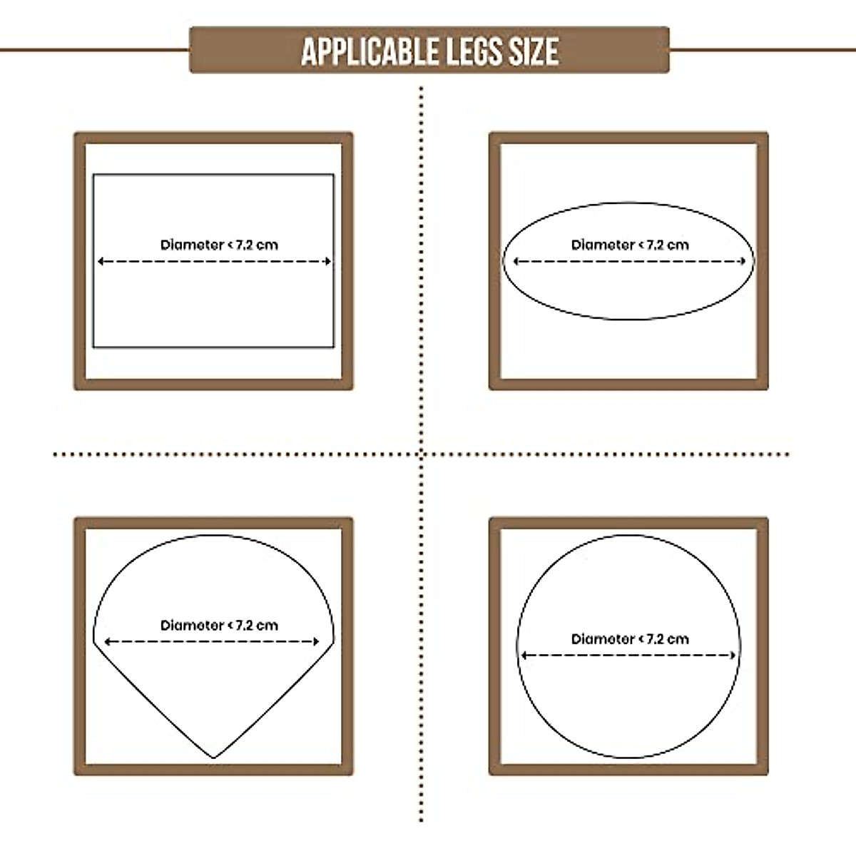 Utopia Bedding Adjustable Bed Furniture Risers - Elevation in Heights 3, 5 or 8 Inch Heavy Duty Risers for Beds and Under Bed Storage - Supports up to 1,300 lbs - (Set of 4 Riser, Brown)