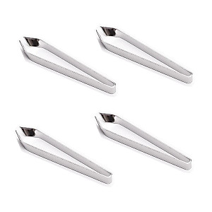 JapanBargain 1884, Set of 4 Japanese Fish Bone Tweezers Stainless Steel Flat and Slant Puller Plier Remover Tool, Made in Japan