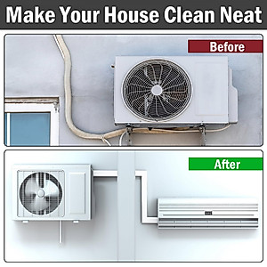 YoleShy 3'' 9 Ft Mini Split Line Set Cover PVC Mini Split Cover Kit Easy Installation Decorative Line Cover Kit for Mini Split AC Line Cover Kit for Heat Pump & Units Air Conditioners