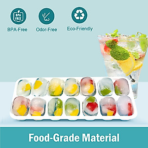 Ice Cube Tray 3 Pack, 42PCS Silicone Ice Trays with Lids for Freezer, Stackable and Easy-Release Ice Trays for Iced Coffee, Drinks, and Cocktails…