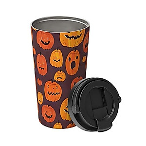 WANGXUEE Halloween Pumpkin1 Print 500ml Stainless Steel Travel Tumbler Double Wall Vacuum Insulated Coffee Mug