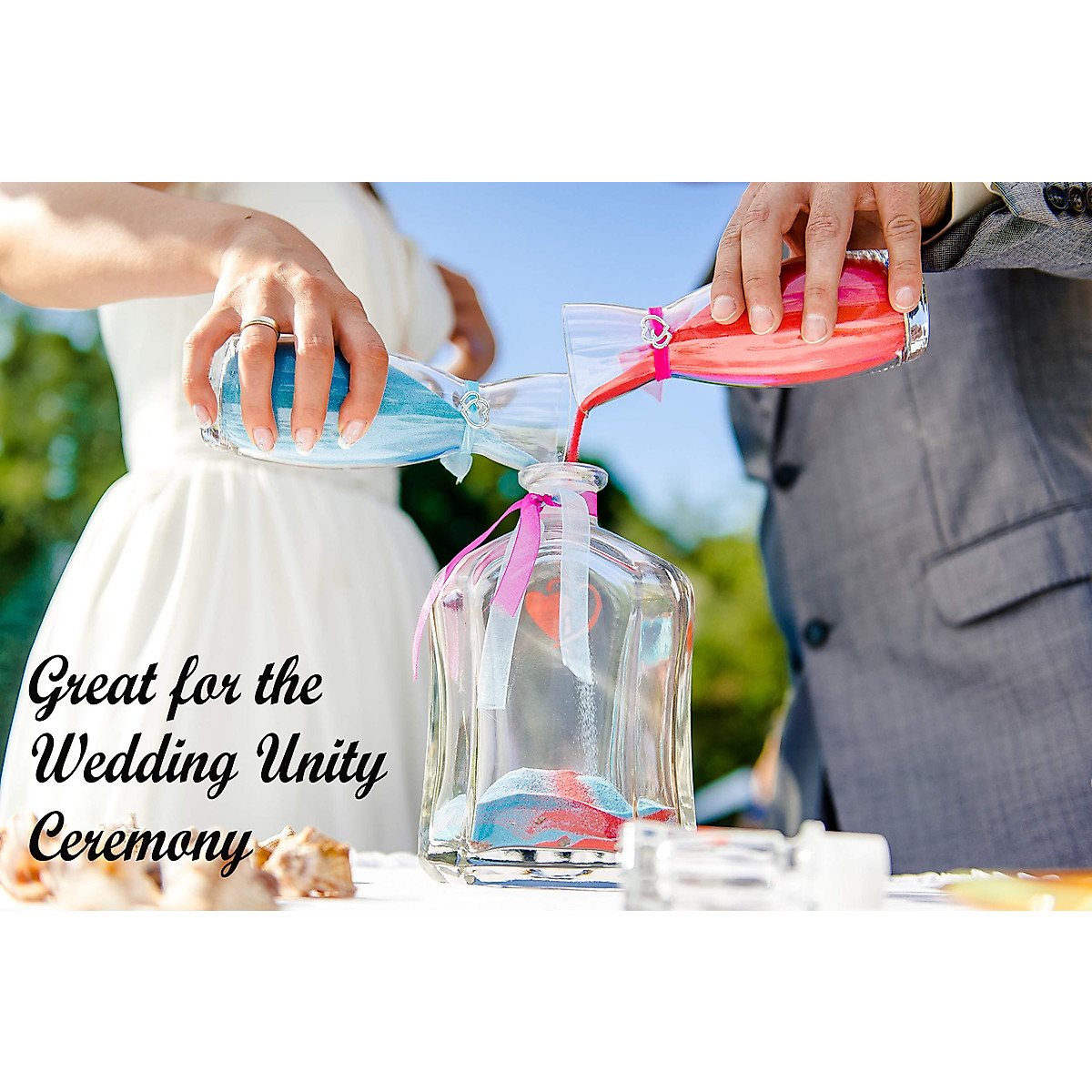 12 Colored Sand for Sand Art, Color Sand Plus 3 Small Plastic Funnels Included for Craft Sand Projects