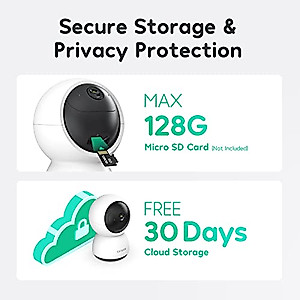 Winees Indoor Security Camera 2K, WiFi Pet Camera for Home Security with Sound/Human/Pet Detection, Clear Night Vision, Motion Tracking, Pan/Tilt/Zoom for Baby Monitor/Elderly/Dog, Alexa&PC Compatible