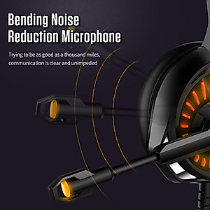 Gaming Headset,MMUSC Stereo Headphones for Laptop,Tablet,PS4, PC, Xbox One Controller, Noise Cancelling Over Ear Headset with Mic, LED Light, Bass Surround