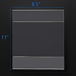 HIIMIEI 8.5x11 Acrylic Wall Sign Holder with Double Sided Tape, 8 1/2 x 11 clear plastic plexiglass sign holder for Office, Home, Store, Restaurant-No Drilling(6 Pack)
