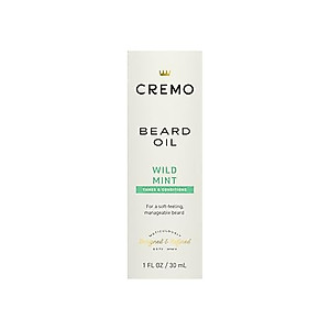 Cremo Beard Oil, Revitalizing Wild Mint, 1 fl oz - Restore Natural Moisture and Soften Your Beard To Help Relieve Beard Itch