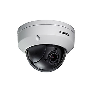 Lorex LNZ44P4B Super High Definition 4MP Indoor/Outdoor Day & Night PTZ Network Dome Camera with Color Night Vision, 4X Optical Zoom, Vandal Resistant, Waterproof