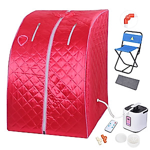 ZeHuoGe 2L Portable Sauna Steamer Pot, Generator for Steam Saunas Replacement Steamer with Herbal Box for Portable Sauna Tent 9-Level Temperature Adjustment & 6-Level time Setting Digital Display