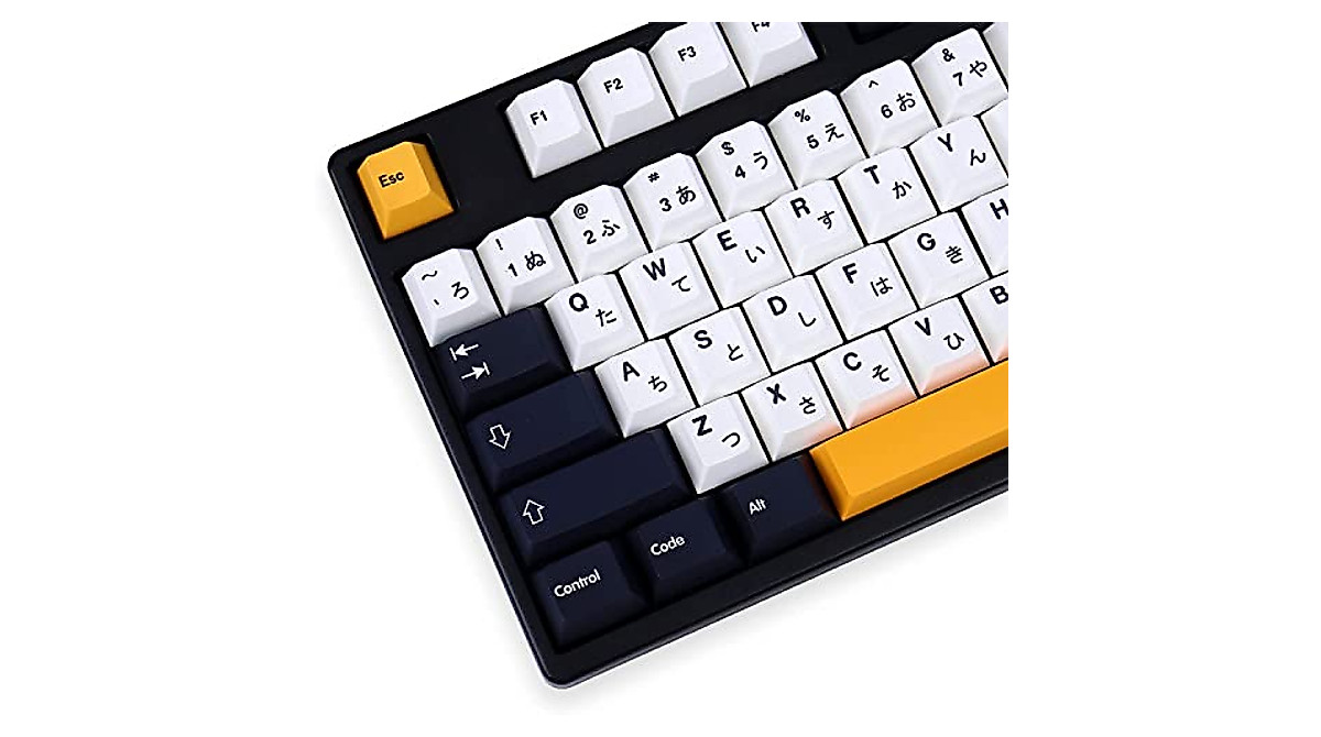 Japanese Keycaps 138 Keys - Black & White Cherry Profile PBT Set