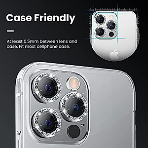 Tensea for iPhone 13 Pro - iPhone 13 Pro Max Camera Lens Protector, 9H Tempered Glass Camera Cover Screen Protector Metal Individual Ring for iPhone 13Pro 6.1 inch iPhone 13 ProMax 6.7 inch 2021