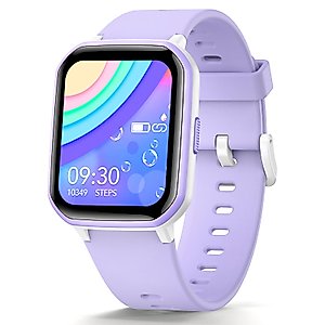 YOUSOKU Kids Smart Watch Girls Boys, Fitness Tracker Watch for Kids, 1.5" DIY Dial, 19 Sport Mode, Sleep Monitor, Pedometers, Heart Rate, IP68 Waterproof, Great Gift for Boys Girls Teens 6-14 (Purple)