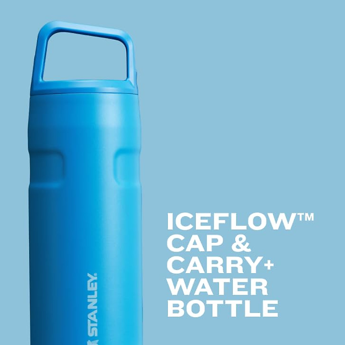 Stanley IceFlow Cap and Carry Water Bottle 24 oz | Wide Mouth Twist Lid | Lightweight and Leakproof for Travel and Sports | Insulated Stainless Steel | BPA-Free | Black